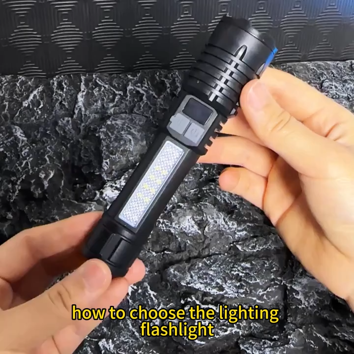 Telescope Zoom LED Flashlight – Rechargeable Torch with Digital Display ...