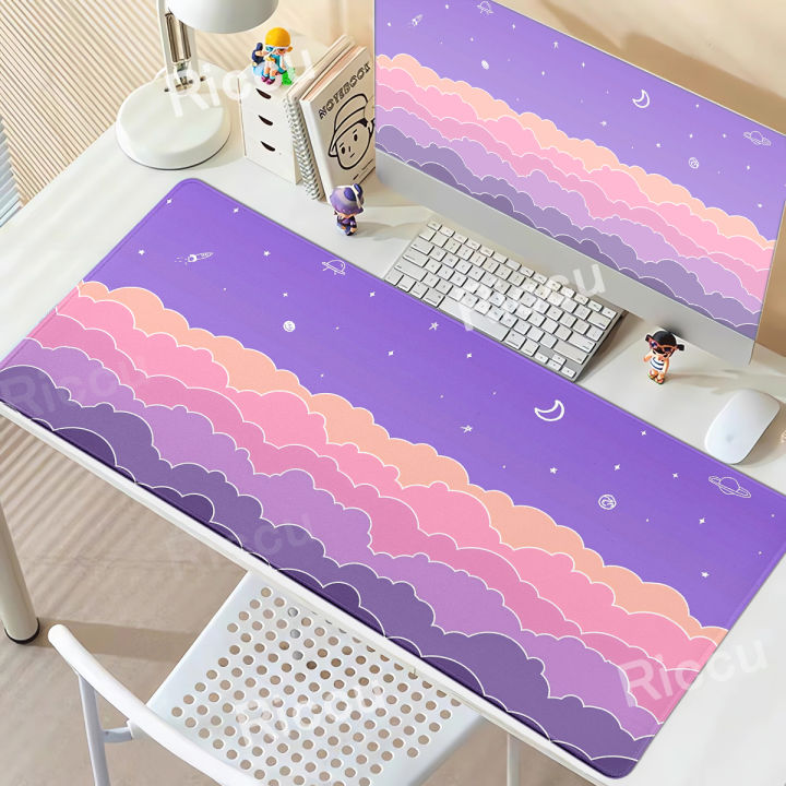 Skyscape Large Mouse Pad Pastel Purple Clouds Minimalist Mousepad Gamer ...