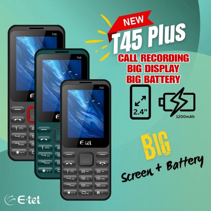 E Tel T45 Plus Podi Phone With Big Display And Big Battery | Daraz.lk