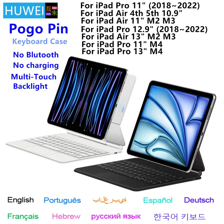 Pogo Pin Magic Keyboard Case for iPad Air 11 M3 2025 M2 Air 4/5/6 10.9 ...