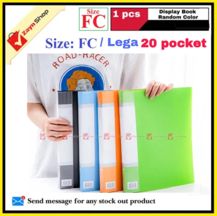 Display Book FC Legal Size 20 pocket Plastic File Folder Display Presentation Book Random color ...