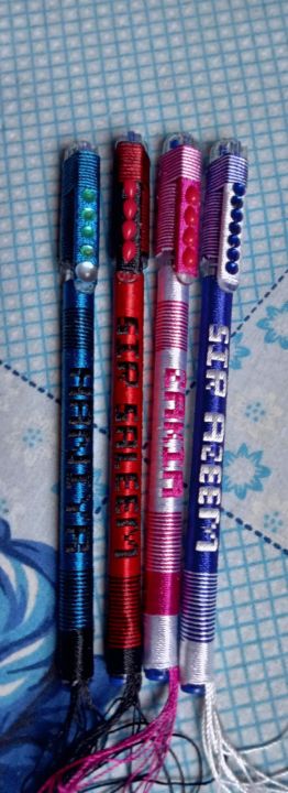 customised name hand made thread pens with box | Daraz.pk