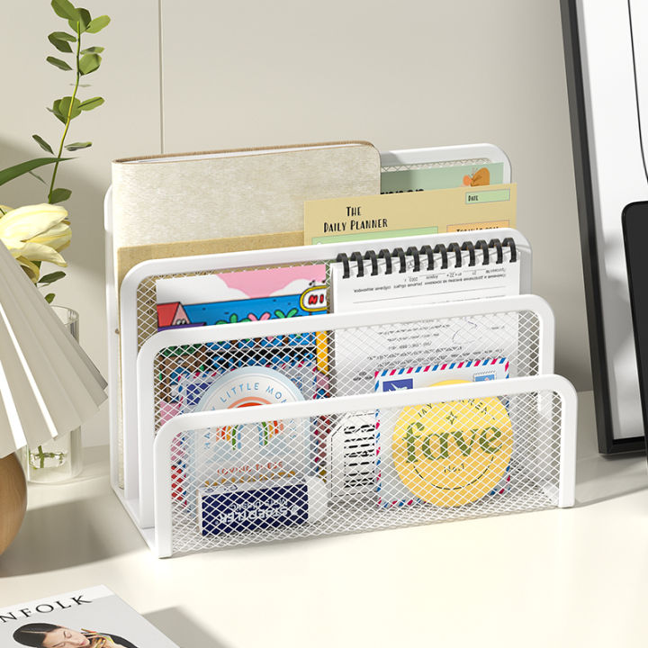 Desk Mail Organizer Small File Holders Letter Organizer Metal Mesh ...