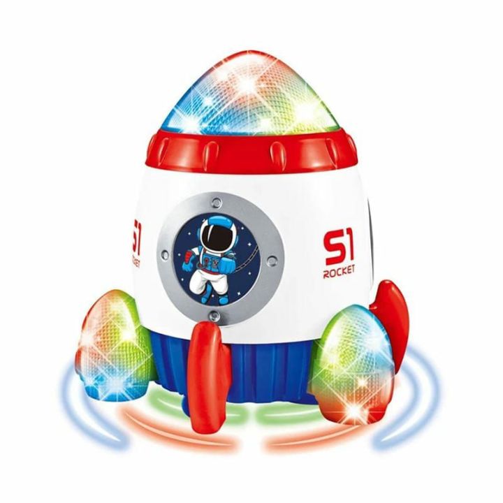 Space Rocket Musical Toy with Flashing Lights and Rotation Feature | Daraz.com.np