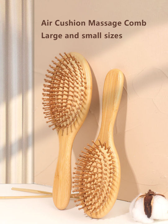 1pc natural wooden hair comb hair loss scalp massage hair brush hair ...