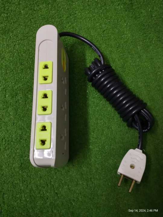 12 Port Socket Power Extension Board with 15 Feet Original Copper Wire ...
