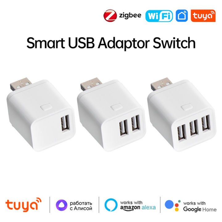 WiFi Zigbee Tuya USB Adapter 1/2/3 Gang DIY Switch 5V WiFi Mini USB Power Adapter Works with ...
