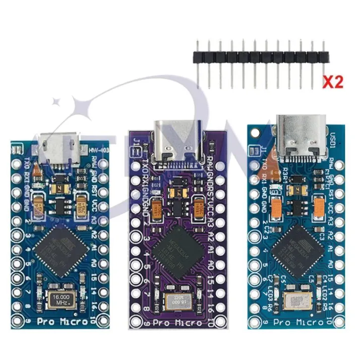 Pro Micro MICRO/TYPE-C USB ATMEGA32U4 Module 5V 16MHz Board For Arduino ...