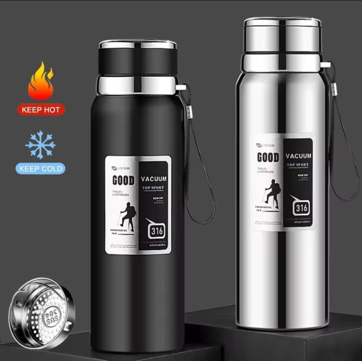 1000ML Large Capacity Thermos Bottle keep Cold and Hot Stainless Steel ...