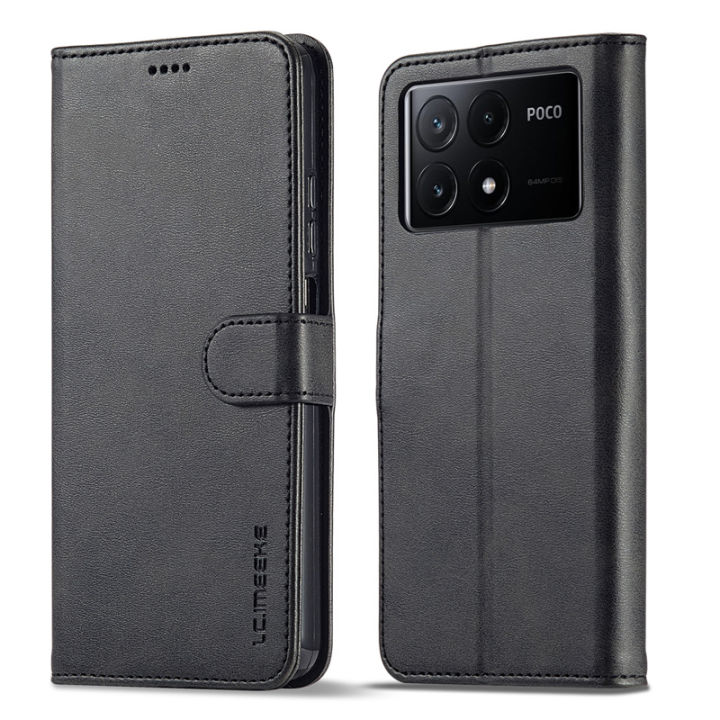 For Xiaomi Poco X6 Pro 5G Case Flip Leather Wallet Book Case On M6 Pro 4G Phone Cover Magnetic ...