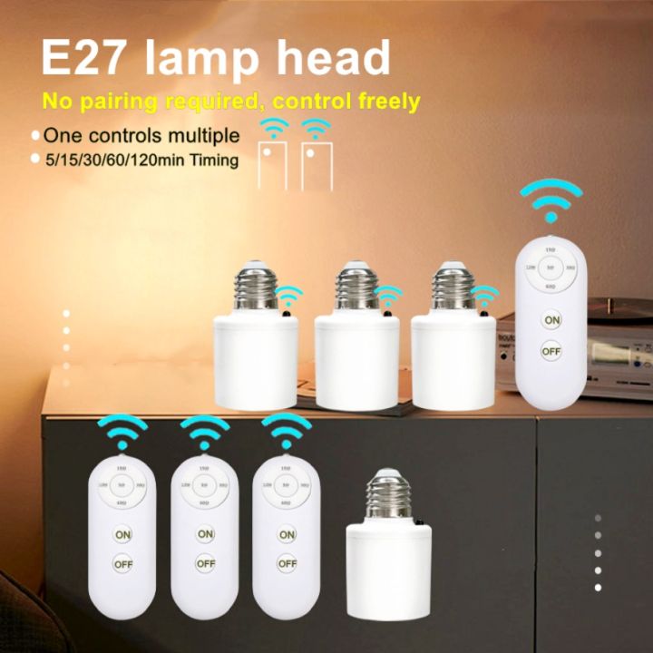 Multiple Controls E27 Wireless Remote Control Smart Timer Switch Lamp ...