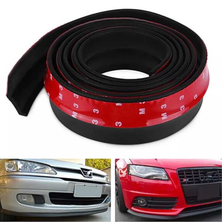 Black Front Bumper Lip Stickon Car Body Kit Bumper Lip Side Skirt ...