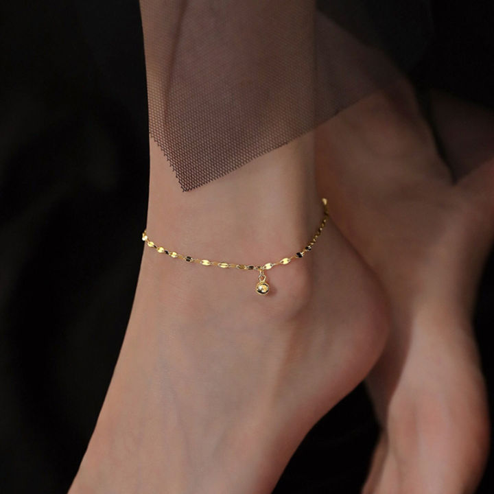 Minimalist Silver Color Anklet Bracelet On The Leg Fashion Beads Girls ...