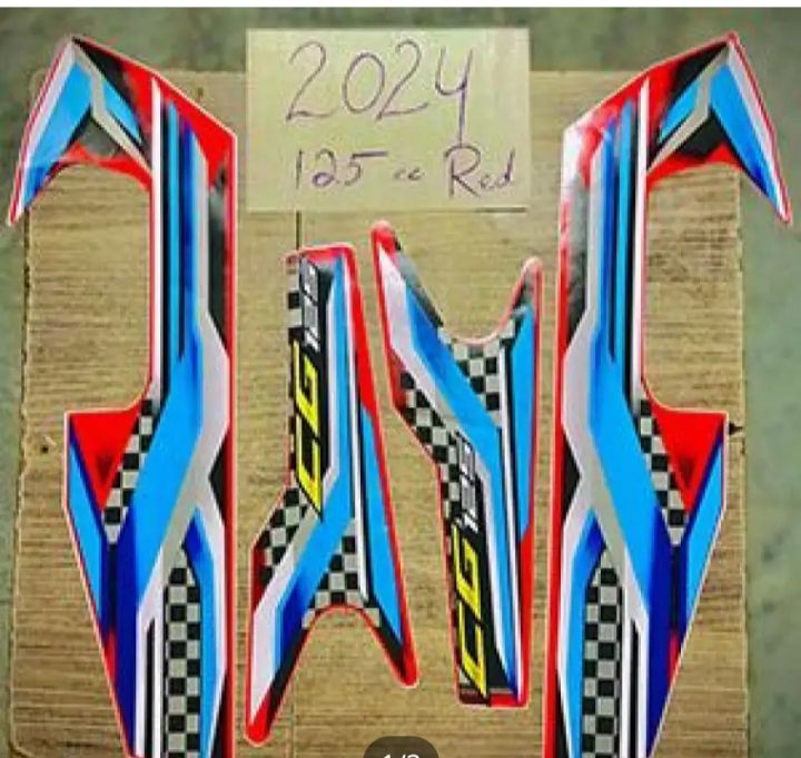 honda125 2024 tanki tapay sticker in red colour | Daraz.pk