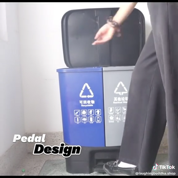 Segregation Dual Waste Dustbin for Wet Dry and Recyclable Waste 40 ...