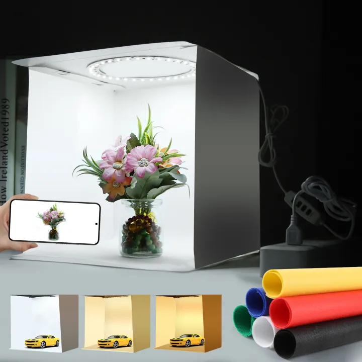 23cm Ring LED Panel Folding Portable Light Photo Lighting Mini Studio ...