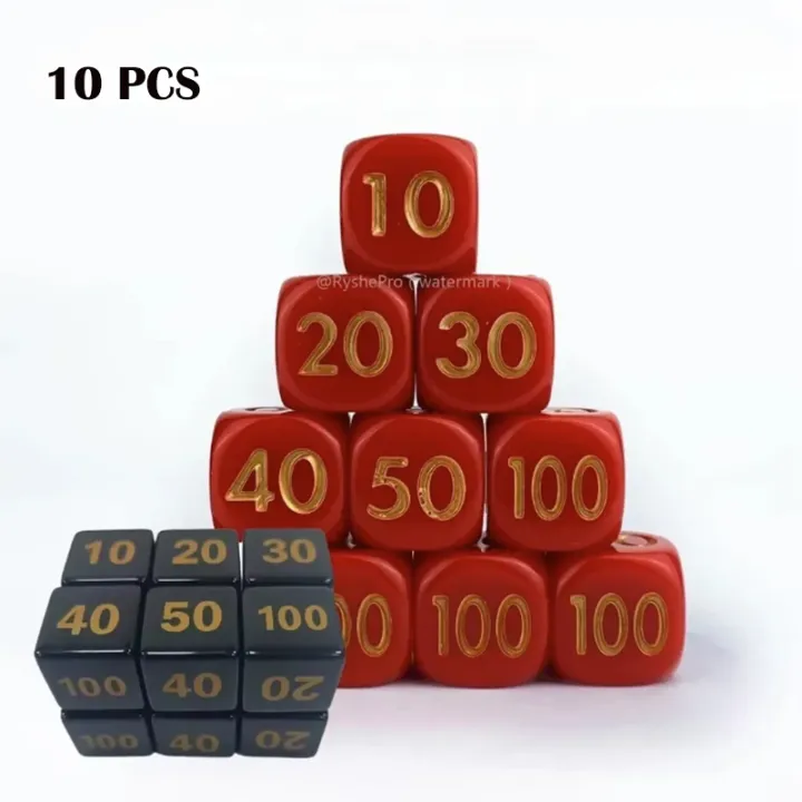 10pcs PTCG Acrylic Damage Counters Dice Battle Counting Indicator Dice ...