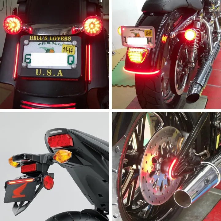 Universal flexible 48 LEDs motorcycle light strip , tail brake stop ...