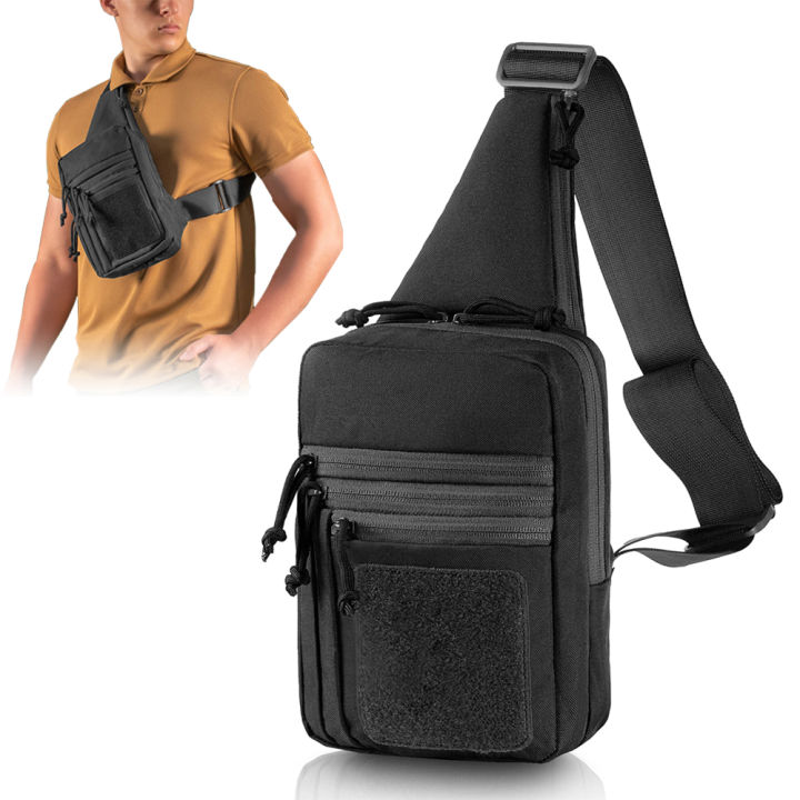 Tactical Shoulder Chest Bag Pistol Holster Concealed Carry Sling Crossbody Range Gun Convertible ...