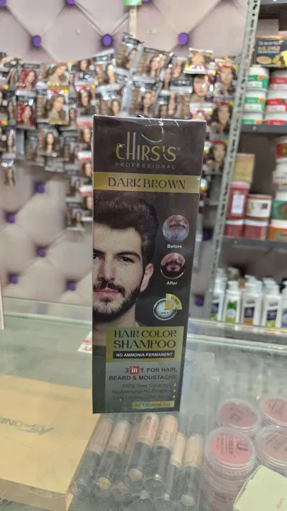 Chirs 3 in 1 Hair Color Shampoo Review | Hair, Beard & Moustache Dark ...