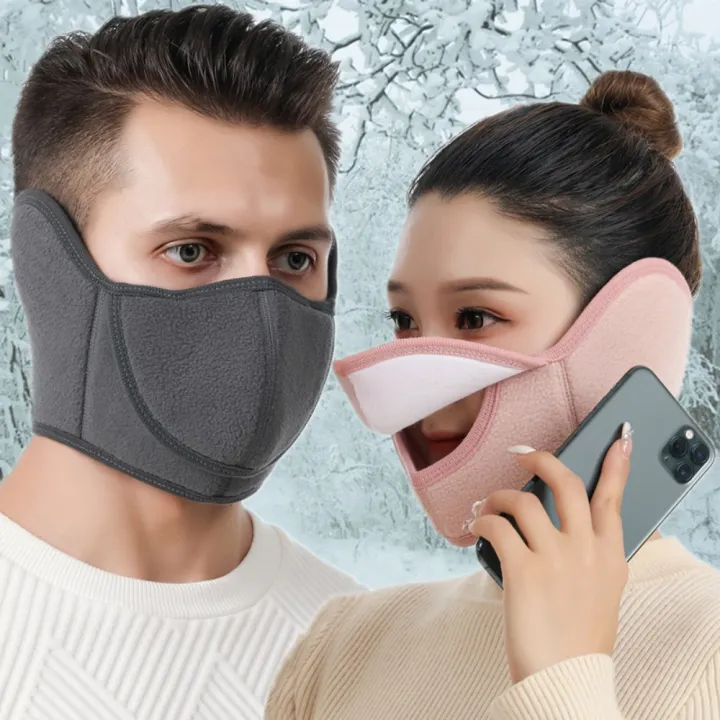 Winter Half Face Mask Open Nose Breathable Masks Outdoor Warm Cold ...