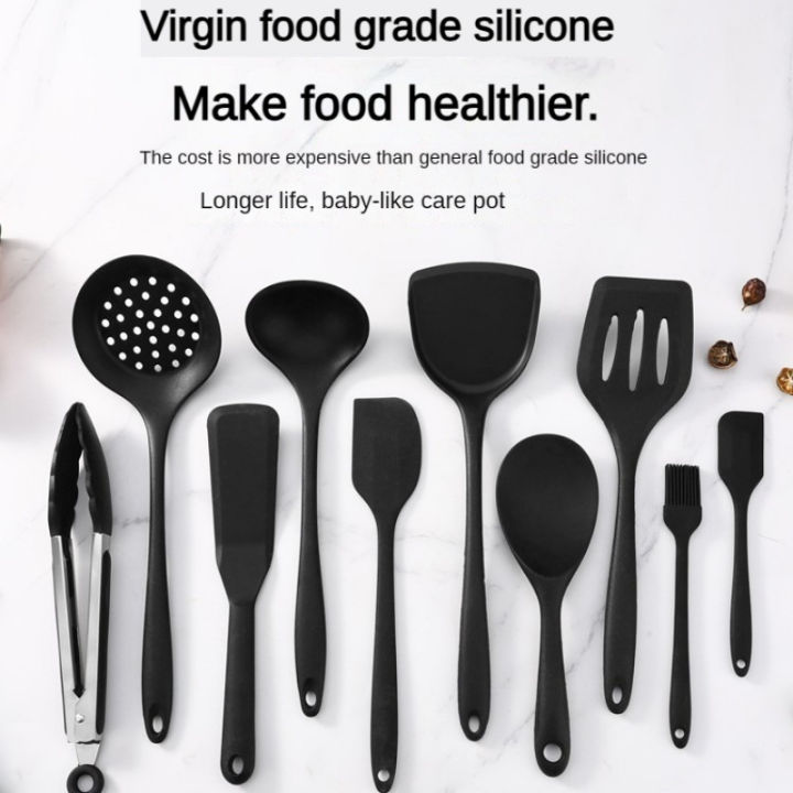 1/10PCS Food-Grade Silicone Kitchen Tools Set, Heat-Resistant Slotted ...