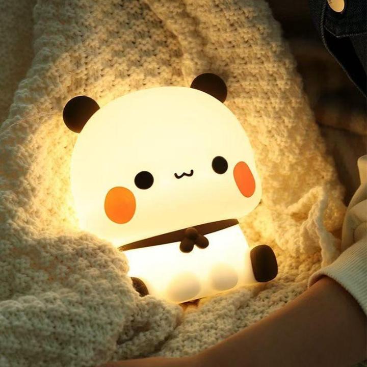 Cute Panda Night Light LED Squishy Novelty Animal Touch Night Lamp 3 ...