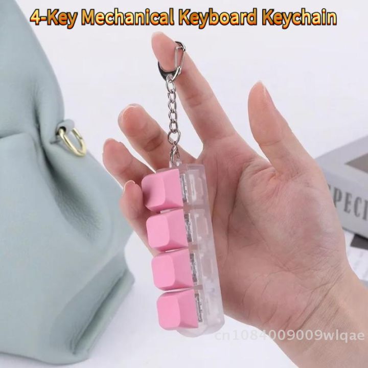 4-Key Mechanical Keyboard Keychain - Clicky Fidget Toy for Stress ...