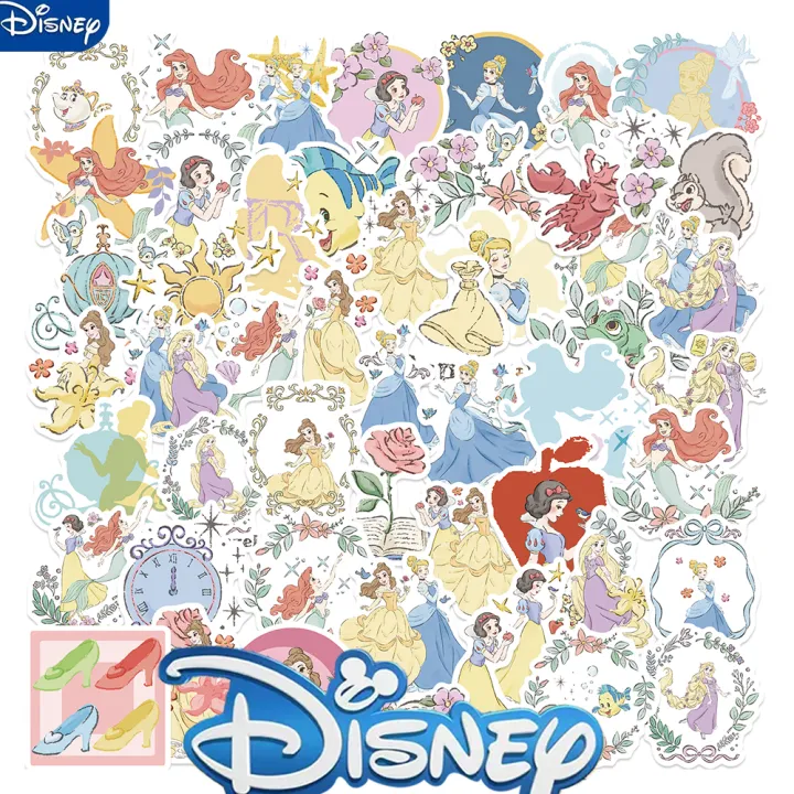 50PCS Disney Princess Movie Stickers Anime Decal Guitar Skateboard ...