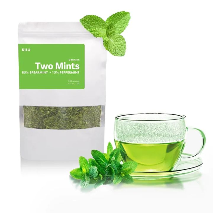 Kilu Two Mints Organic Spearmint + Peppermint tea - Loose Leaf - 250g ...