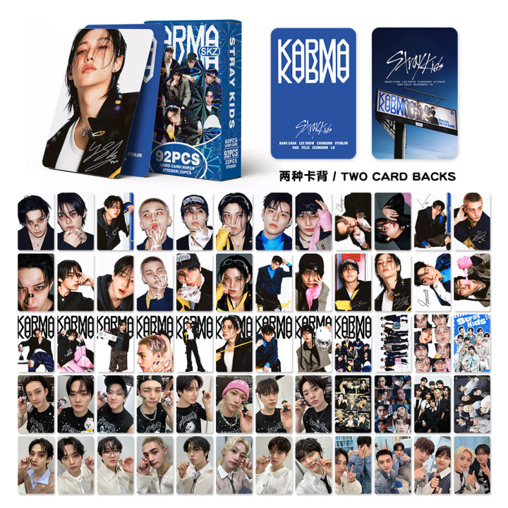 60+32 Pcs/set Stray Kids small card album Karma peripheral photo card ...
