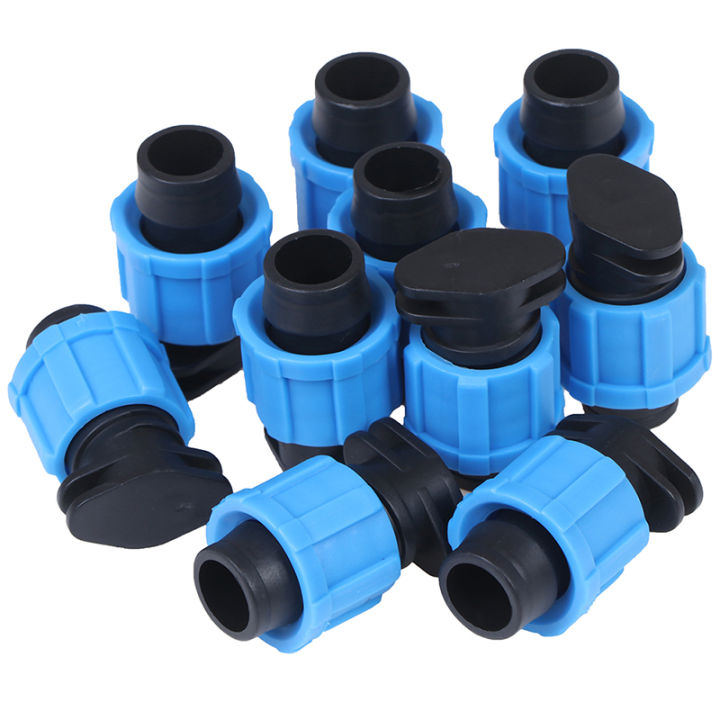 10PCS 16mm Drip Irrigation Tape End Plug Pipe Fitting Connectors Thread ...