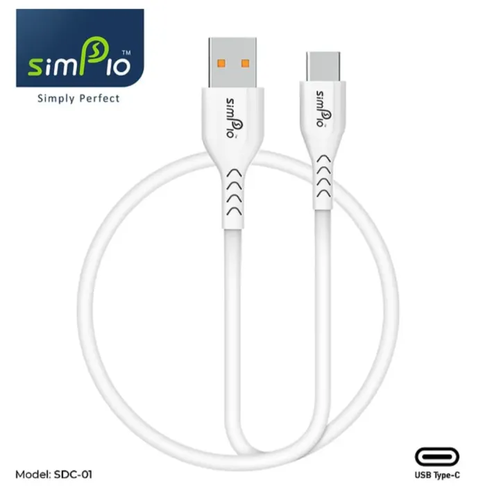 DATA CABLE TYPE-C (SDC-01) Simplo™ Soft USB Type-C to USB Fast Charging ...