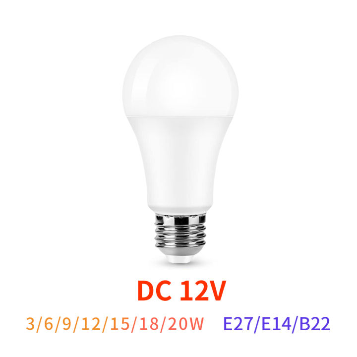 DC 12V LED Bulb E27 Lamps 3W 5W 7W 9W 12W 15W Bombilla For Solar Led ...