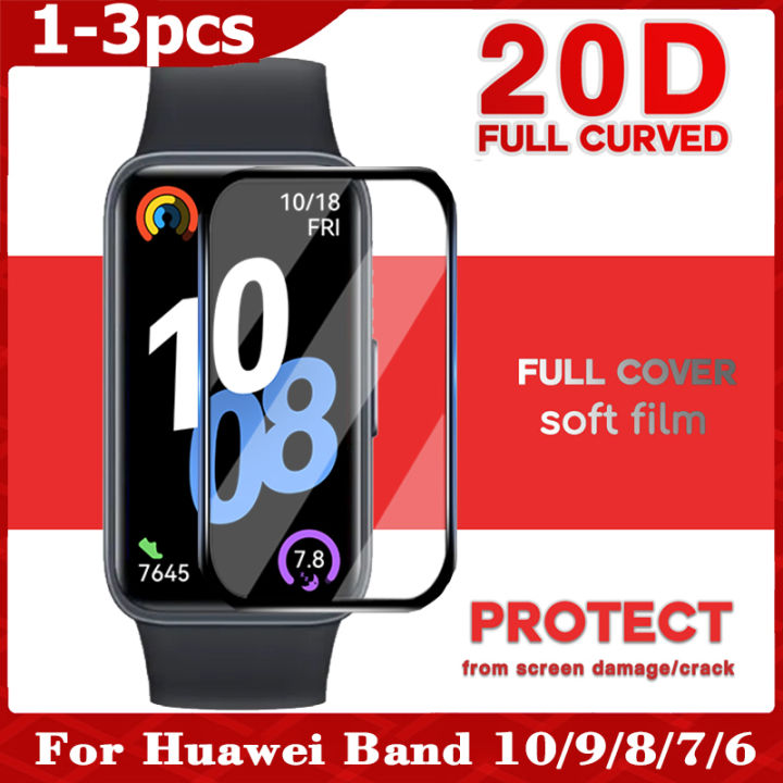 1-3PCS Curved Screen Protector For Huawei Band 10 Screen Protector Anti ...