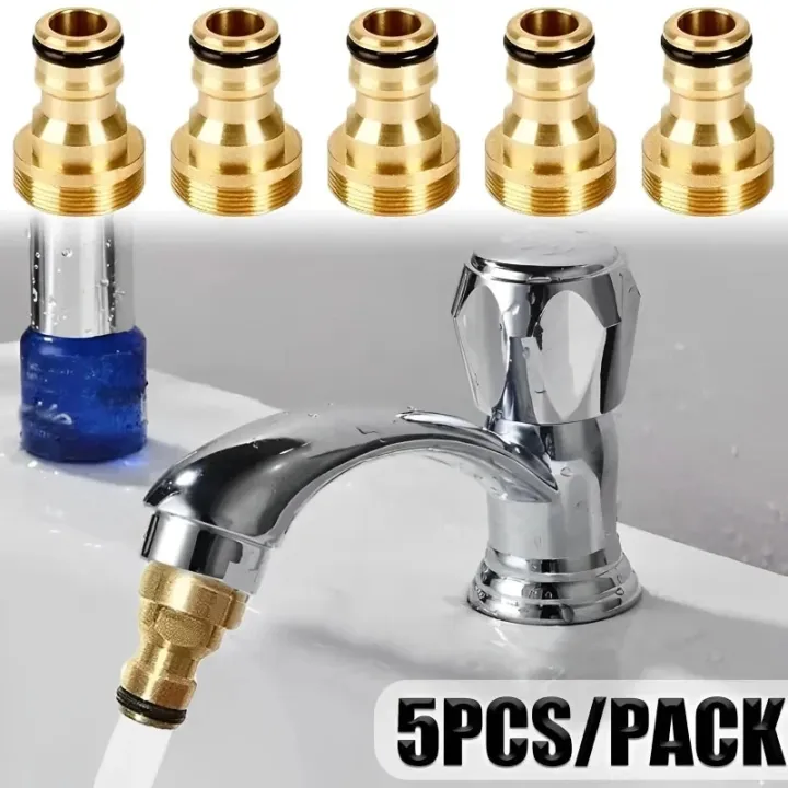1/2/5PCS Universal Tap Kitchen Adapters Brass Faucet Watering Garden ...