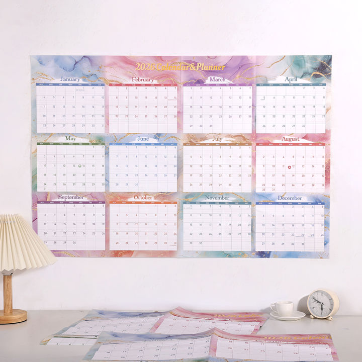 2026 12 Months Year Planner Large Wall Calendar With Stickers 365 Days ...