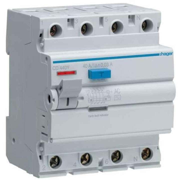 Hager Differential RCCB ( Trip Switch ) 4 Pole 63A 30mA AC | Daraz.lk