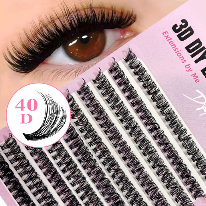 200 Clusters - 30 D/40 D - D I Y Eyelashes, Fluffy Natural 3 D ...