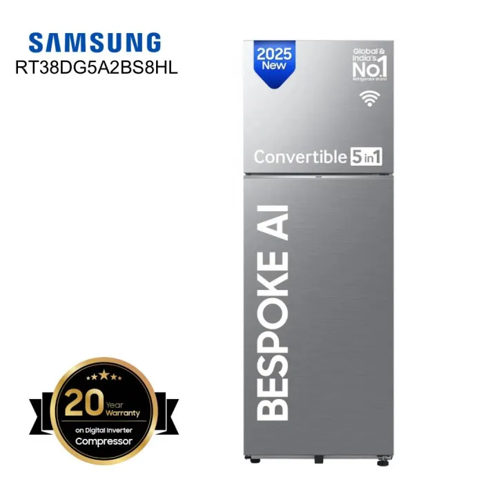 SAMSUNG 350 Litres Bespoke 5 In 1 Convertible AI WiFI Double Door ...