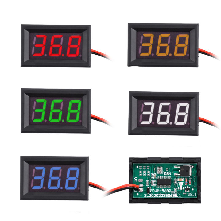0.56″ Waterproof Digital Voltmeter DC5-120V LED Digital Voltmeter ...