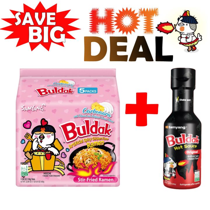 Samyang Carbonara Noodles Pack of 5 | Carbonara Pink Noodles & Samyang ...