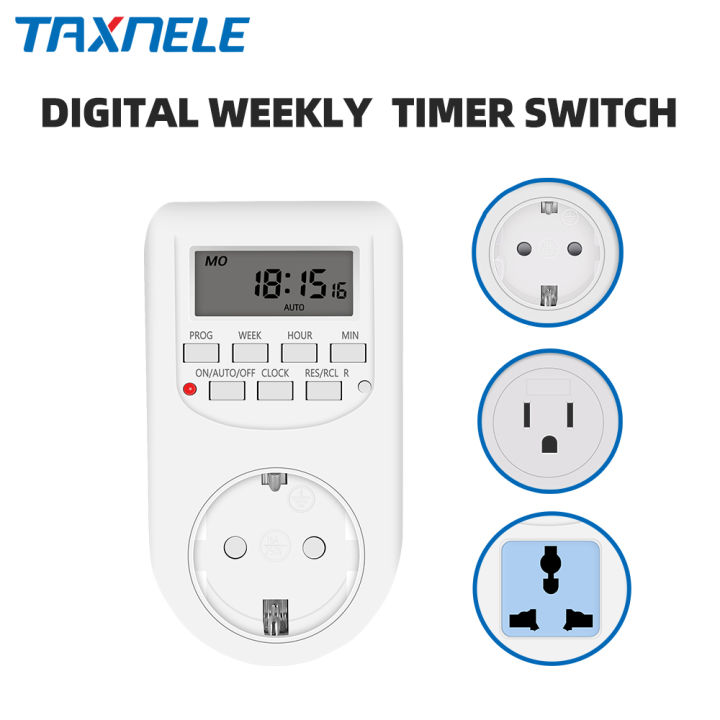 Digital Timer Switch Electronic 12/24 Hour Weekly Programmable Timing ...