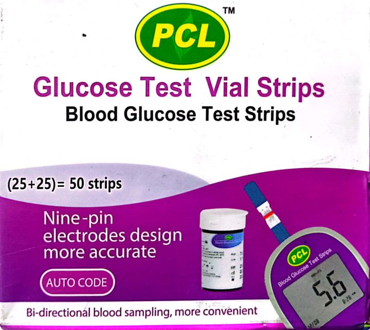 PCL blood glucose test strips 25*2 =50 pes | Daraz.com.bd