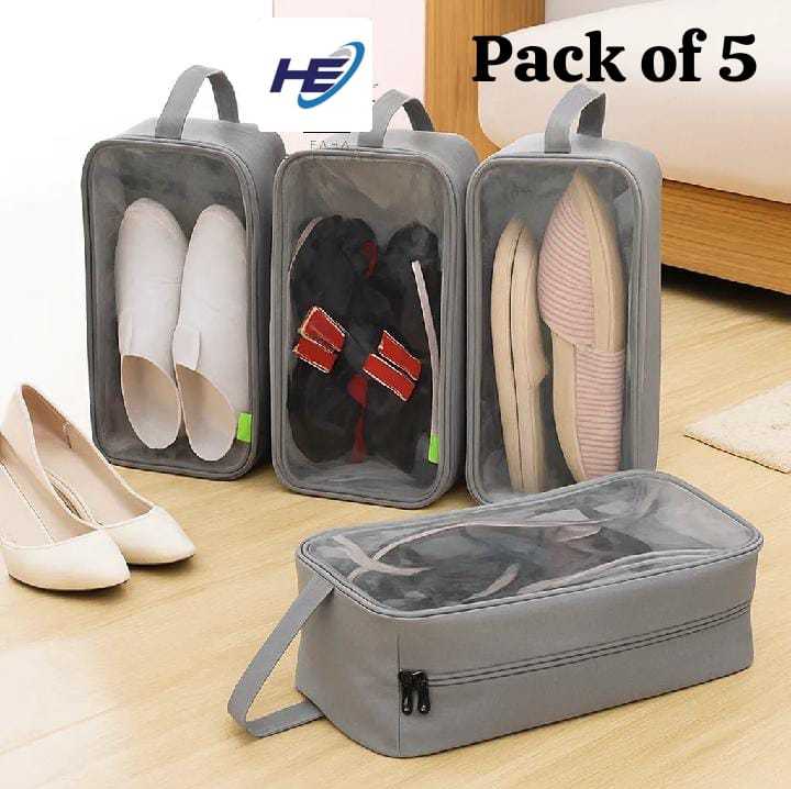 Pack of 5 Shoe Storage Bags – Portable Travel Shoe Organizer Pouches ...