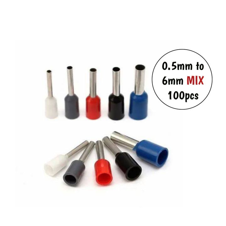 100 Pcs Assorted Insulated Tubular wire connector Hollow Type Terminals ...