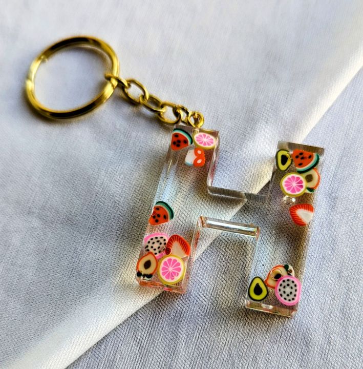 Customized letter resin keytag- ( Any letter you want /add a name ...
