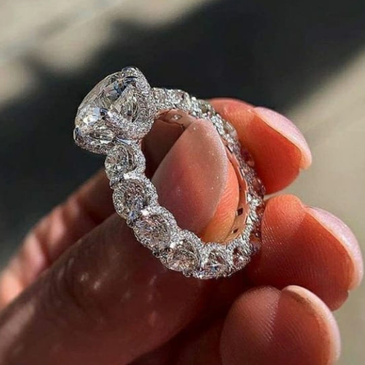 2023 Arrival Luxury Vintage Retro Silver Color Designer Engagement Ring ...