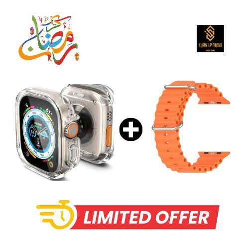 Pack of 2 products Silicone ocean strap + back cover protection case ...