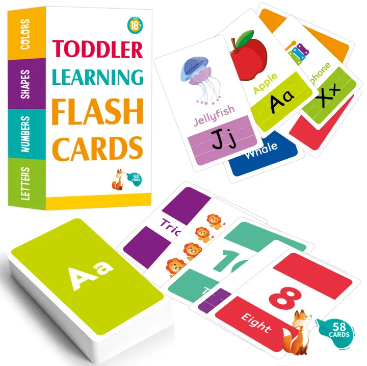 58PCS ABC Alphabet Flashcards Montessori Early Education Toys Baby ...